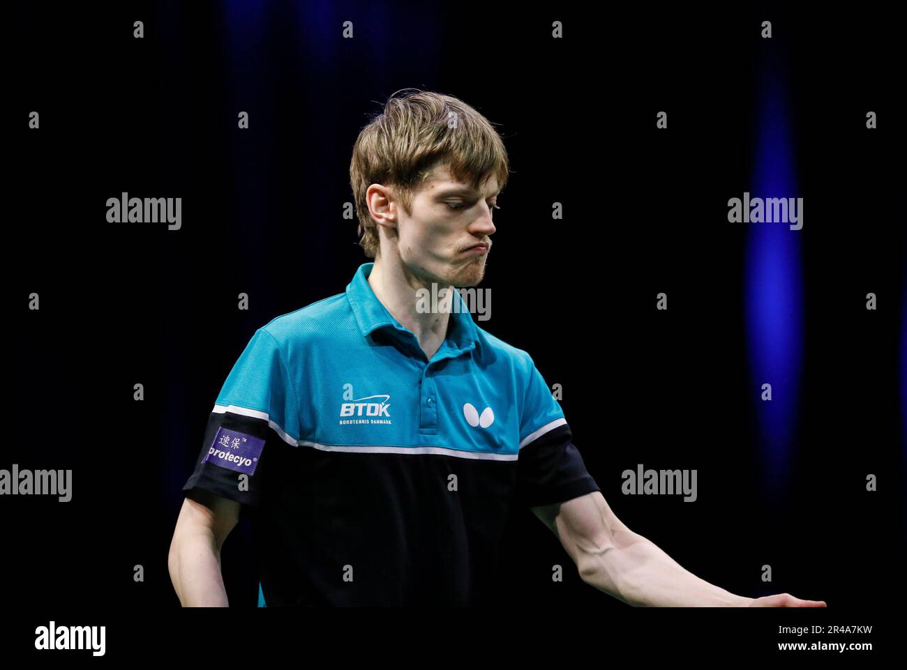 Durban, South Africa. 26th May, 2023. Anders Lind of Denmark reacts ...