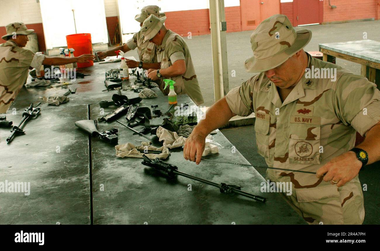 US Navy Naval Mobile Construction Battalion Two Three (NMCB-23) members ...