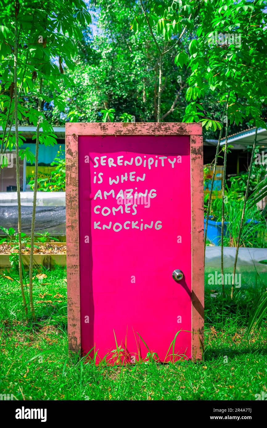 Serendipity is when amazing come knocking Stock Photo - Alamy