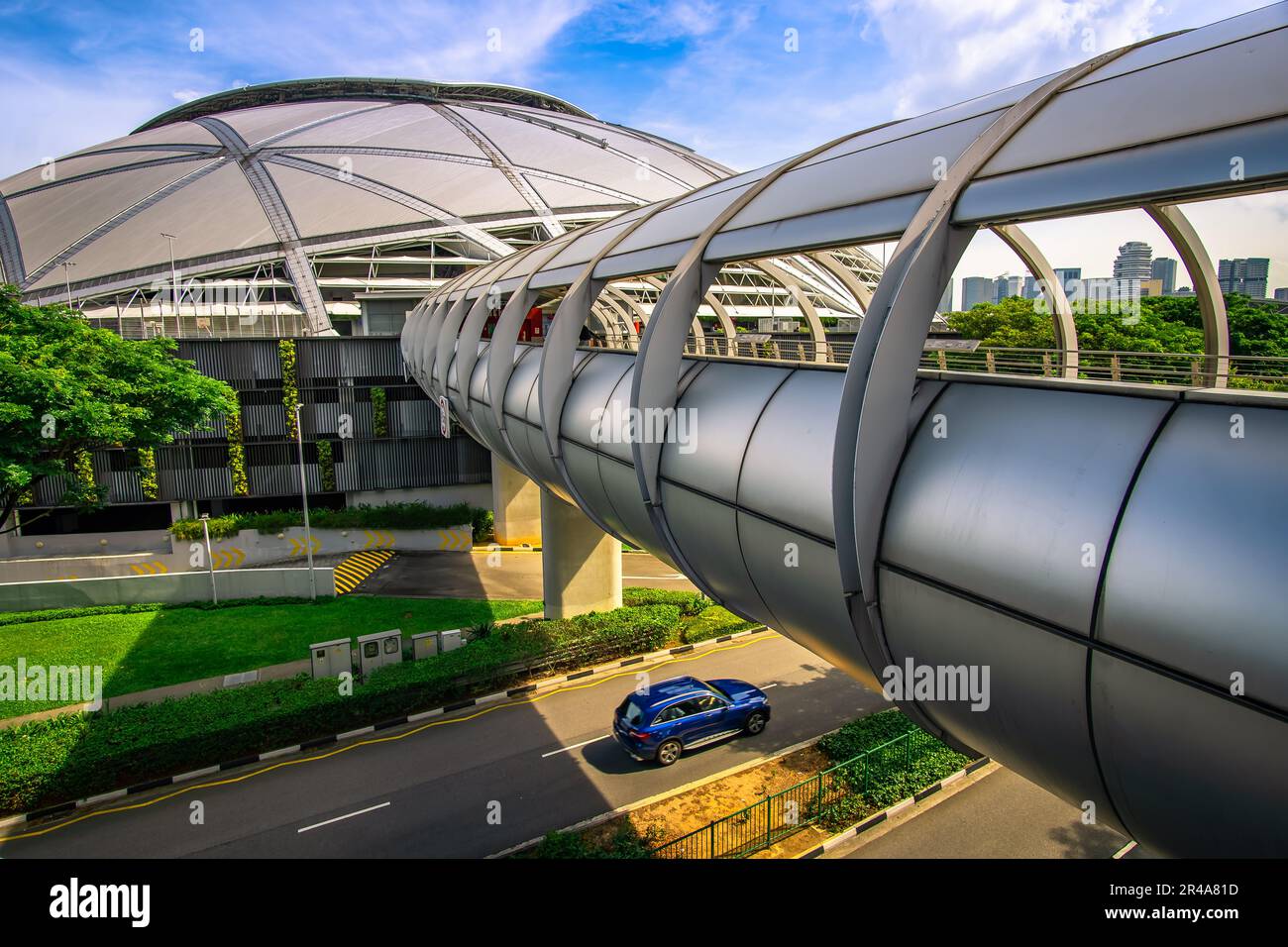 Overhead bridge span across Stadium drive and Nicoll Highway at The ...