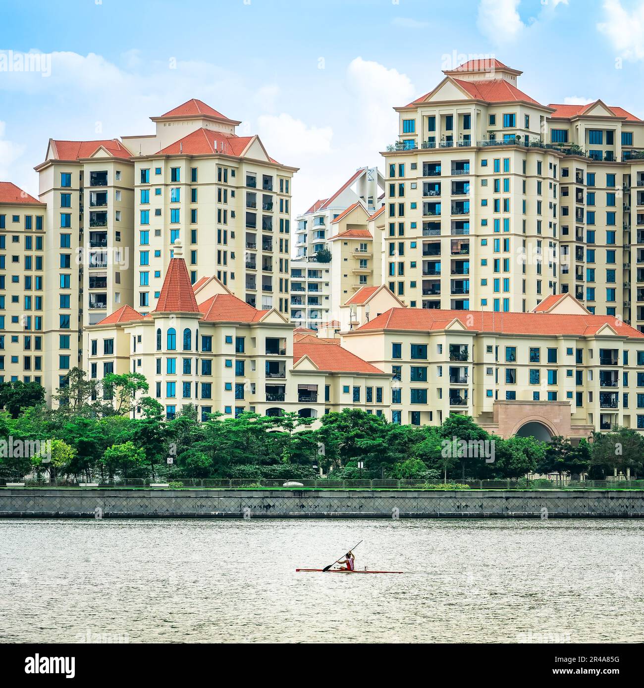 Kayaking near Water Sports Centre of Singapore Sports Hub. It is a ...