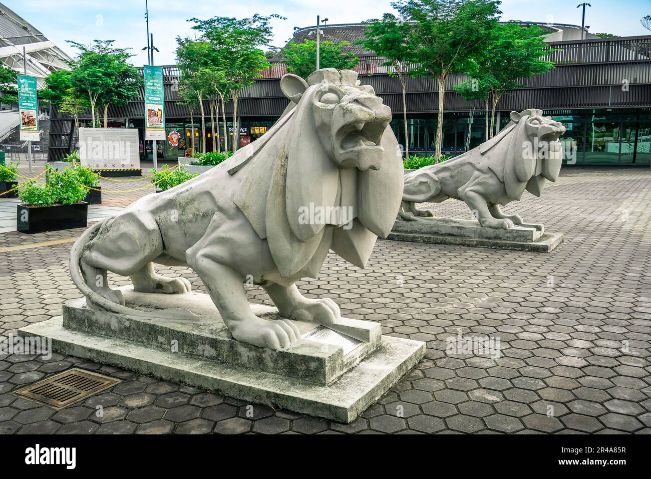 Lion Statues at Stadium Roar of The Singapore Sports Hub. It is a ...