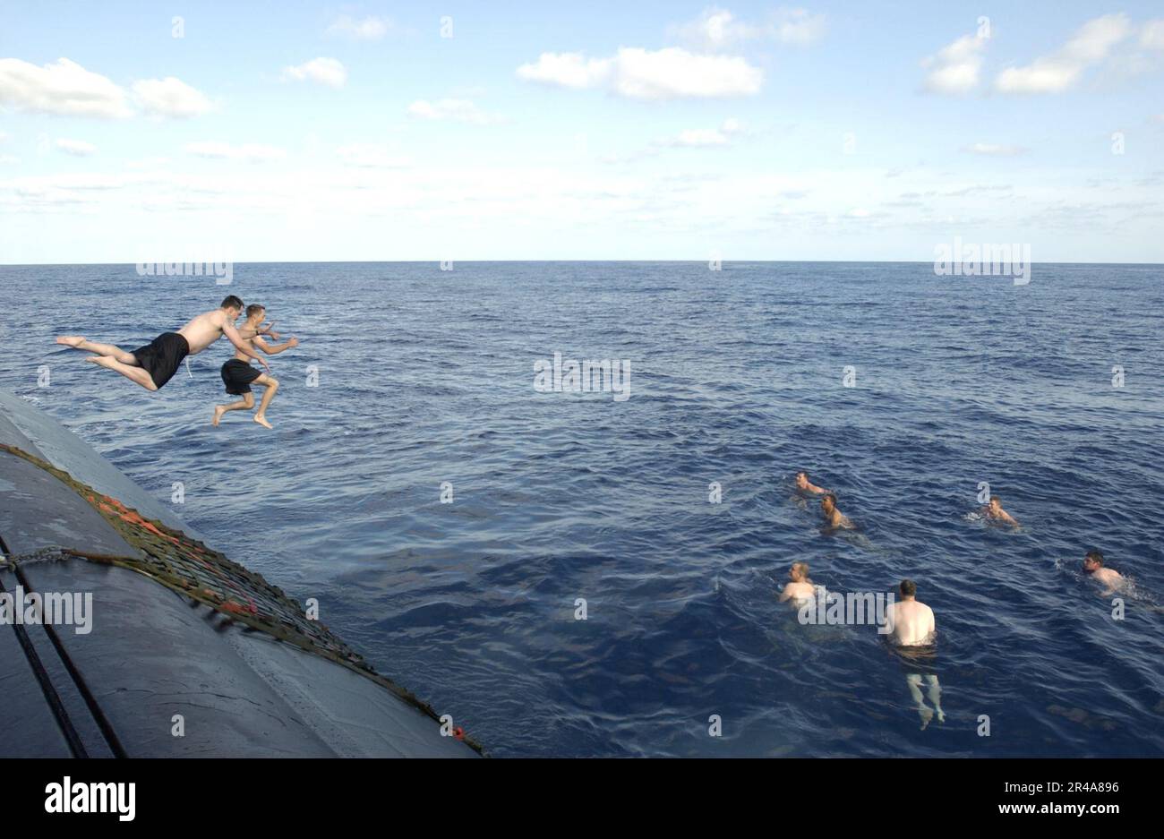 US Navy The crew of the submarine USS Portsmouth (SSN 707) enjoy the ...
