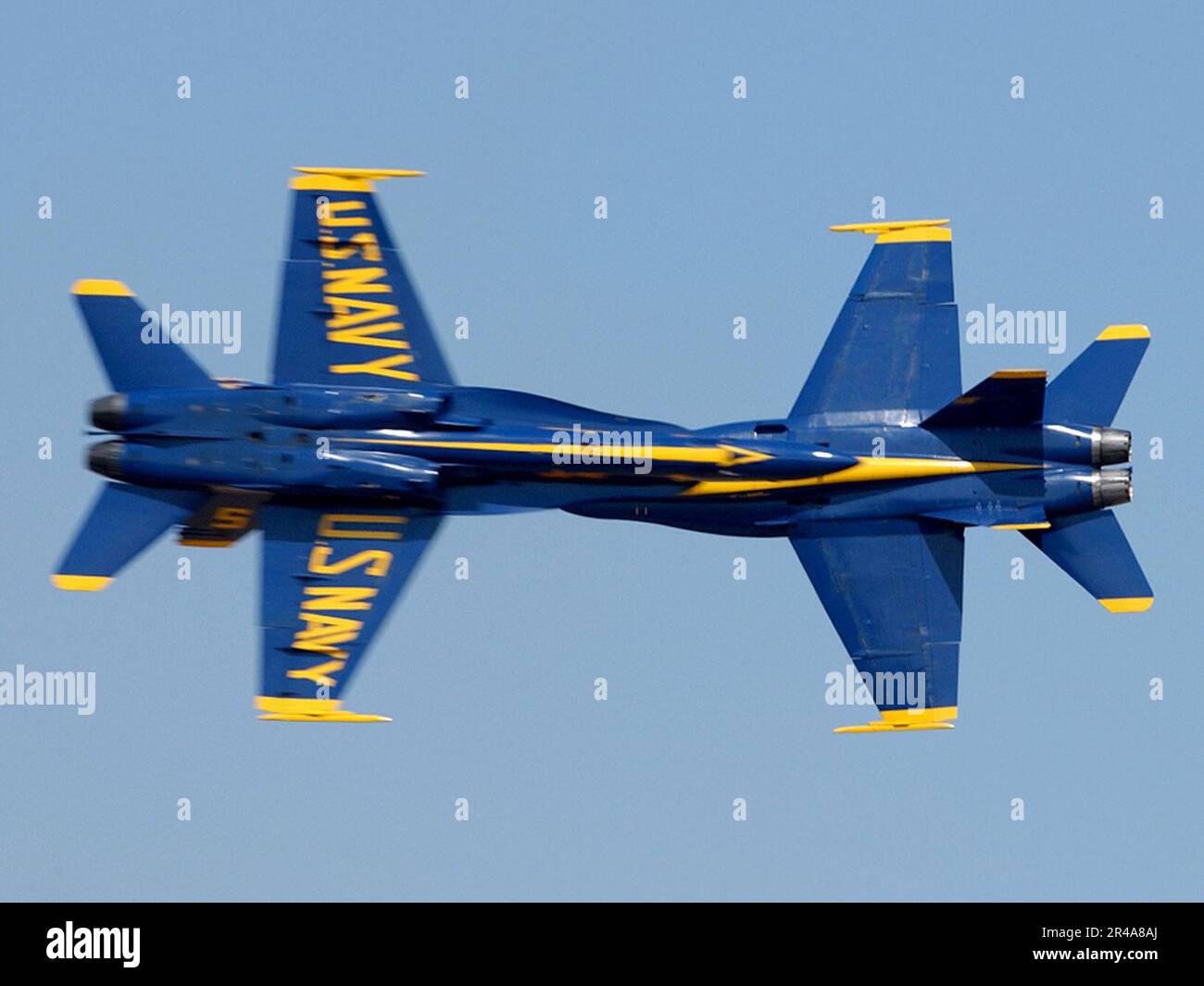 US Navy Blue Angels perform the opposing Knife-Edge Pass Stock Photo ...