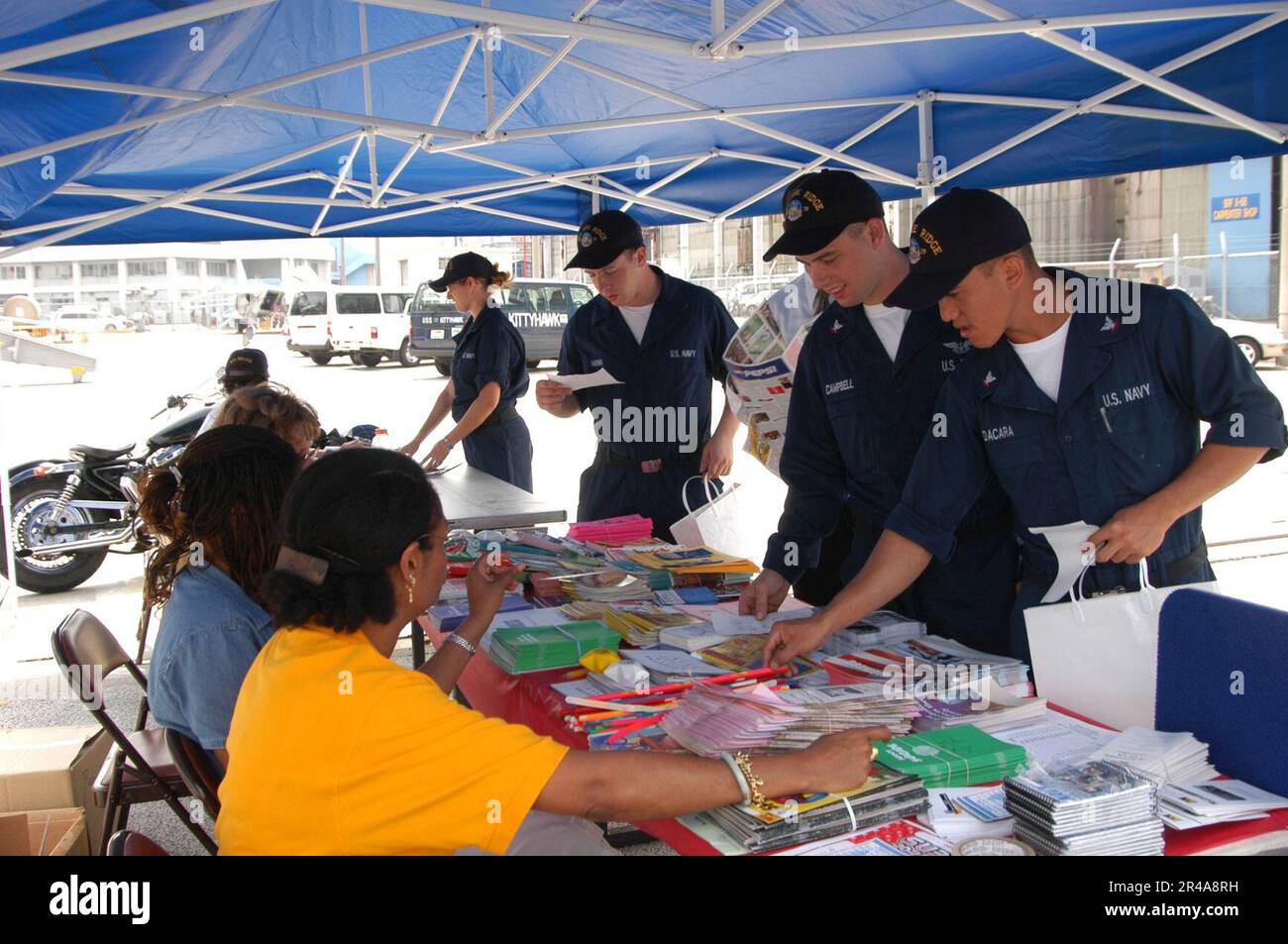 US Navy Amphibious command ship USS Blue Ridge (LCC 19) Sailors receive ...