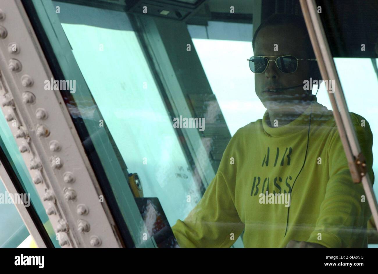 US Navy Cmdr Grip Williams, the Air Boss aboard the Nimitz-class ...