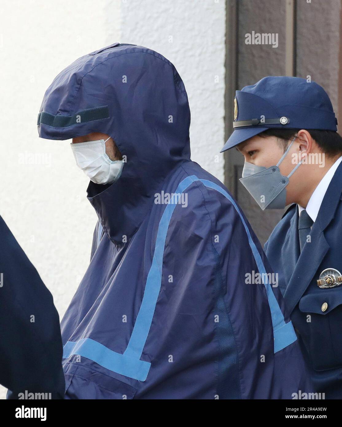 Murder suspect Masanori Aoki is transported from Nagano Chuo Police Station to the prosecutor's ...