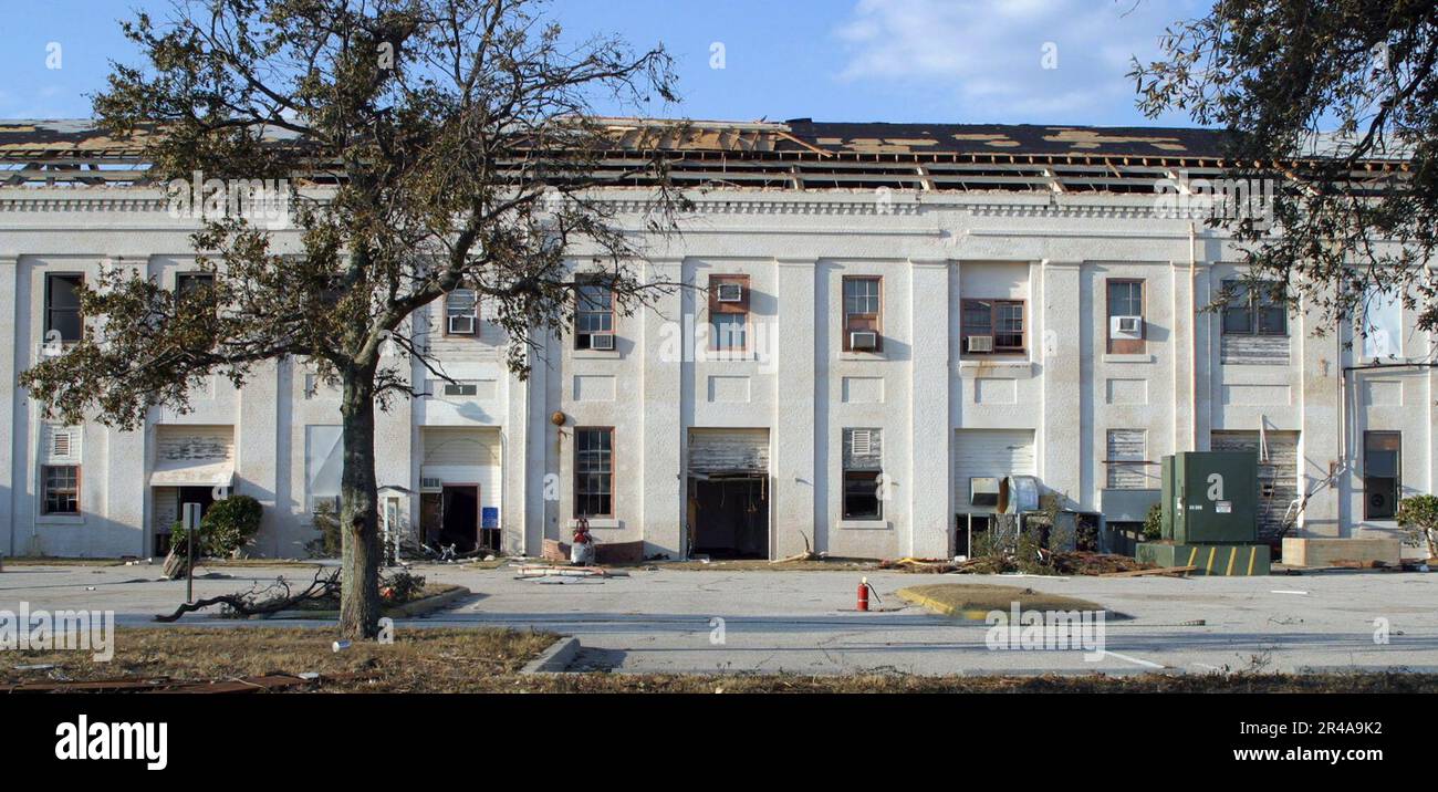 US Navy Hurricane Ivan removed the roof from Bldg. 27, the photo lab on ...