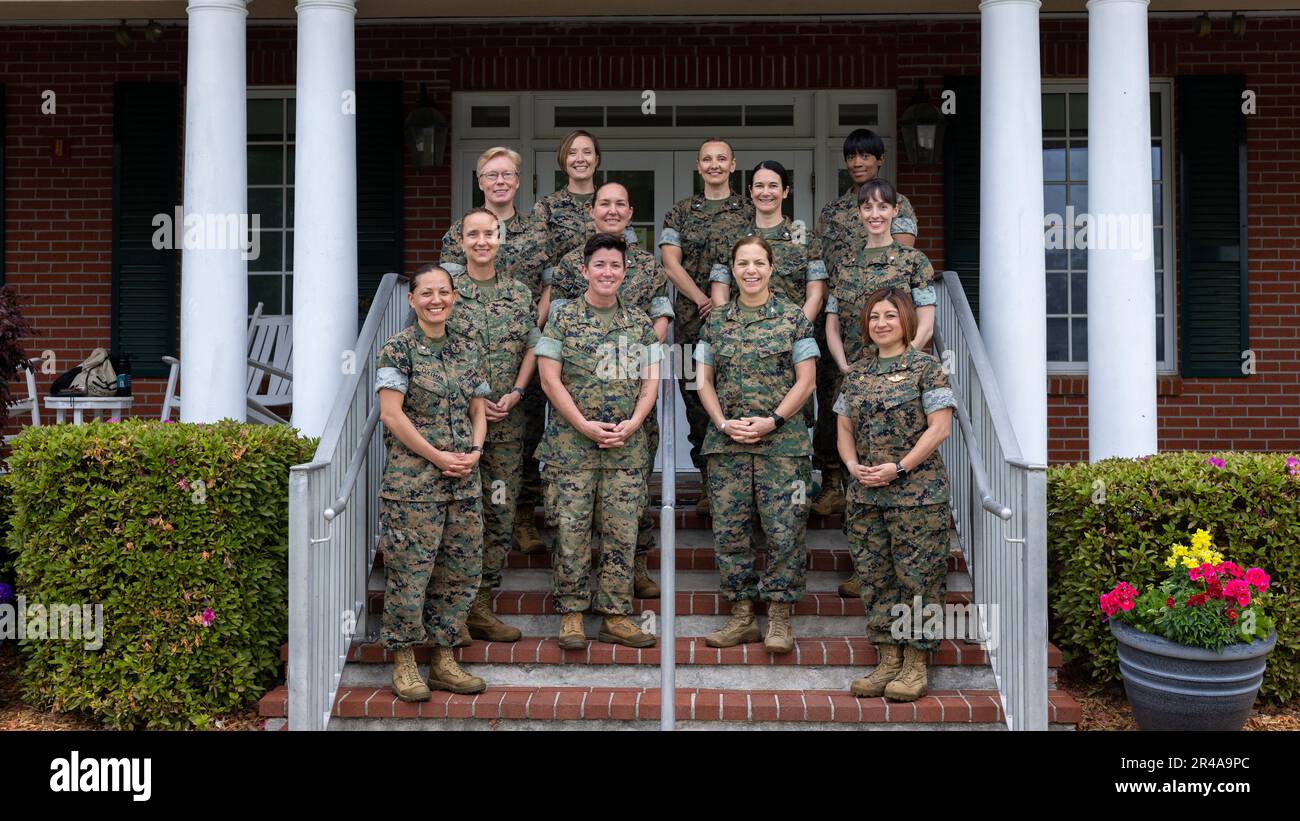 U.S. Marine Corps leaders with Marine Corps Instillation East, pose for ...