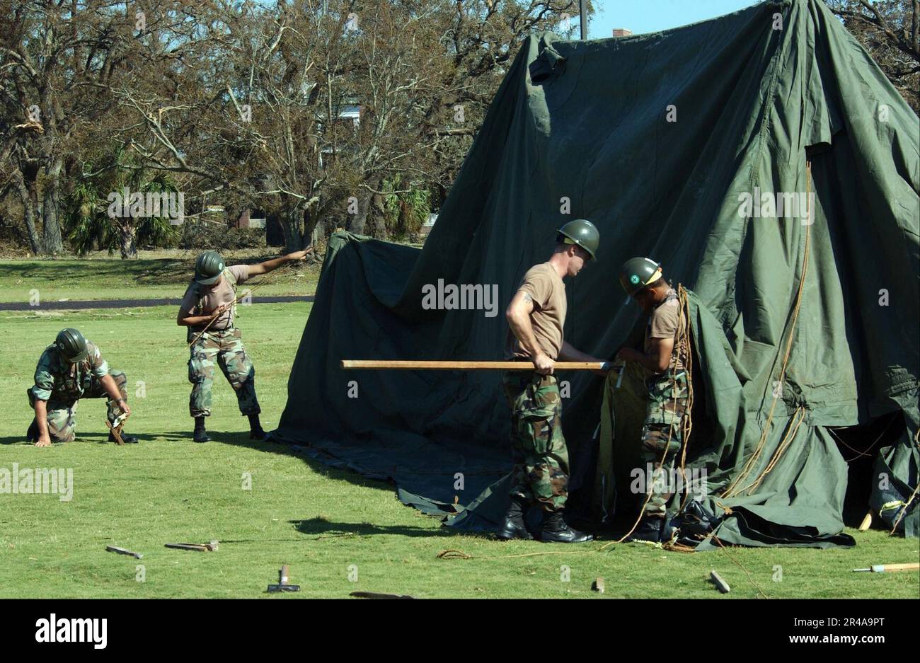 US Navy Seabees assigned to Naval Mobile Construction Battalion One ...