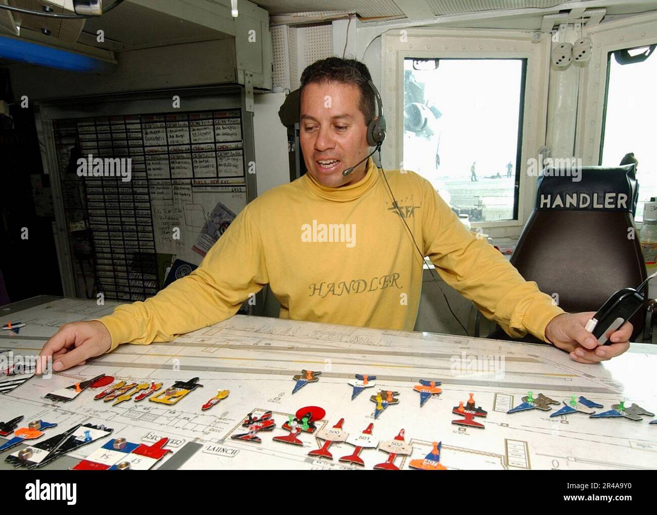US Navy Flight Deck Handling Officer Stock Photo - Alamy