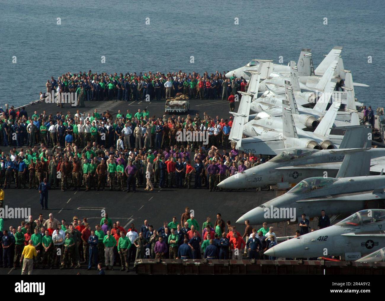 US Navy All hands participate in a Foreign Object Damage (FOD) walk ...