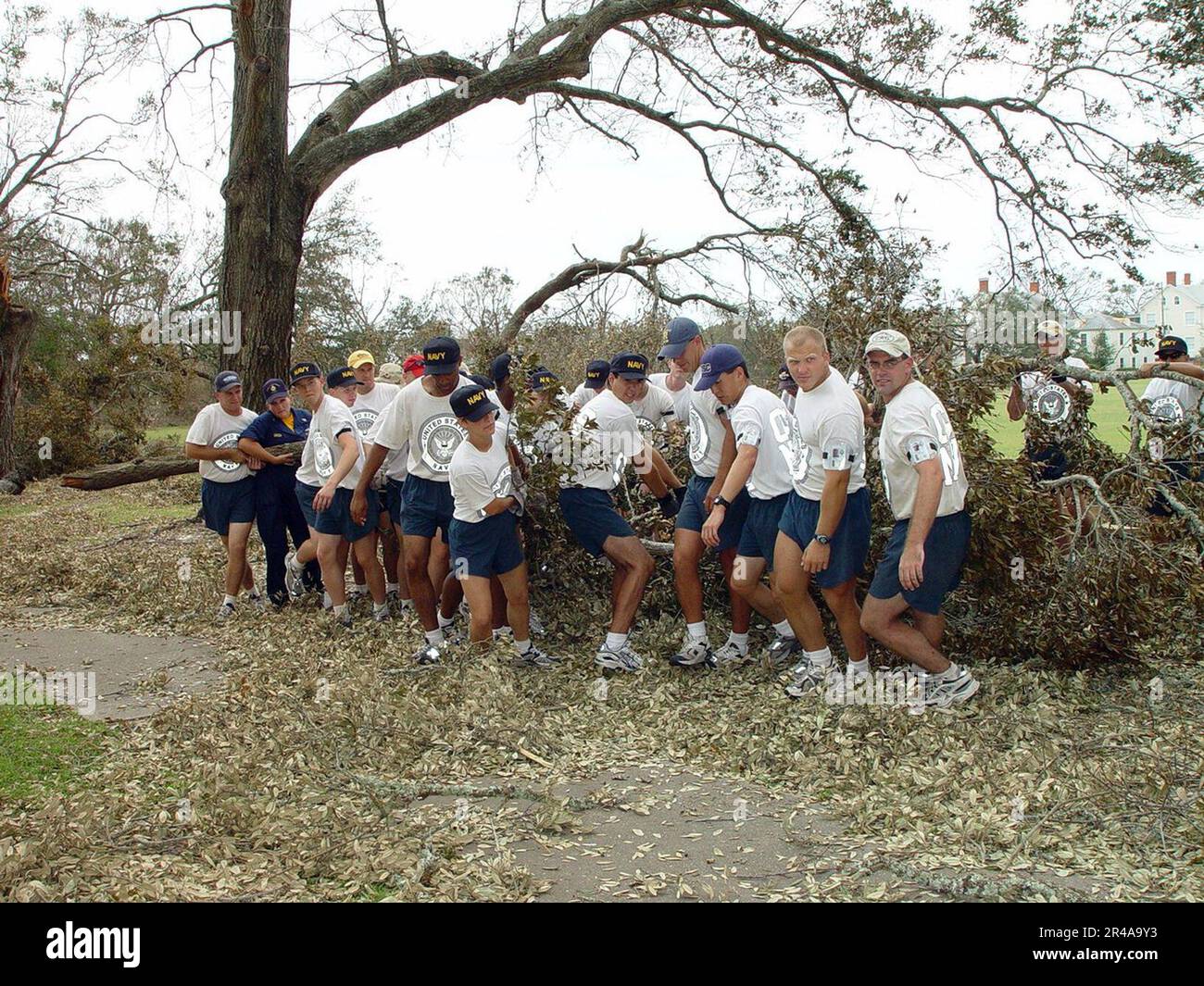US Navy Officer Candidate School (OCS) Class 05-05 works together to ...