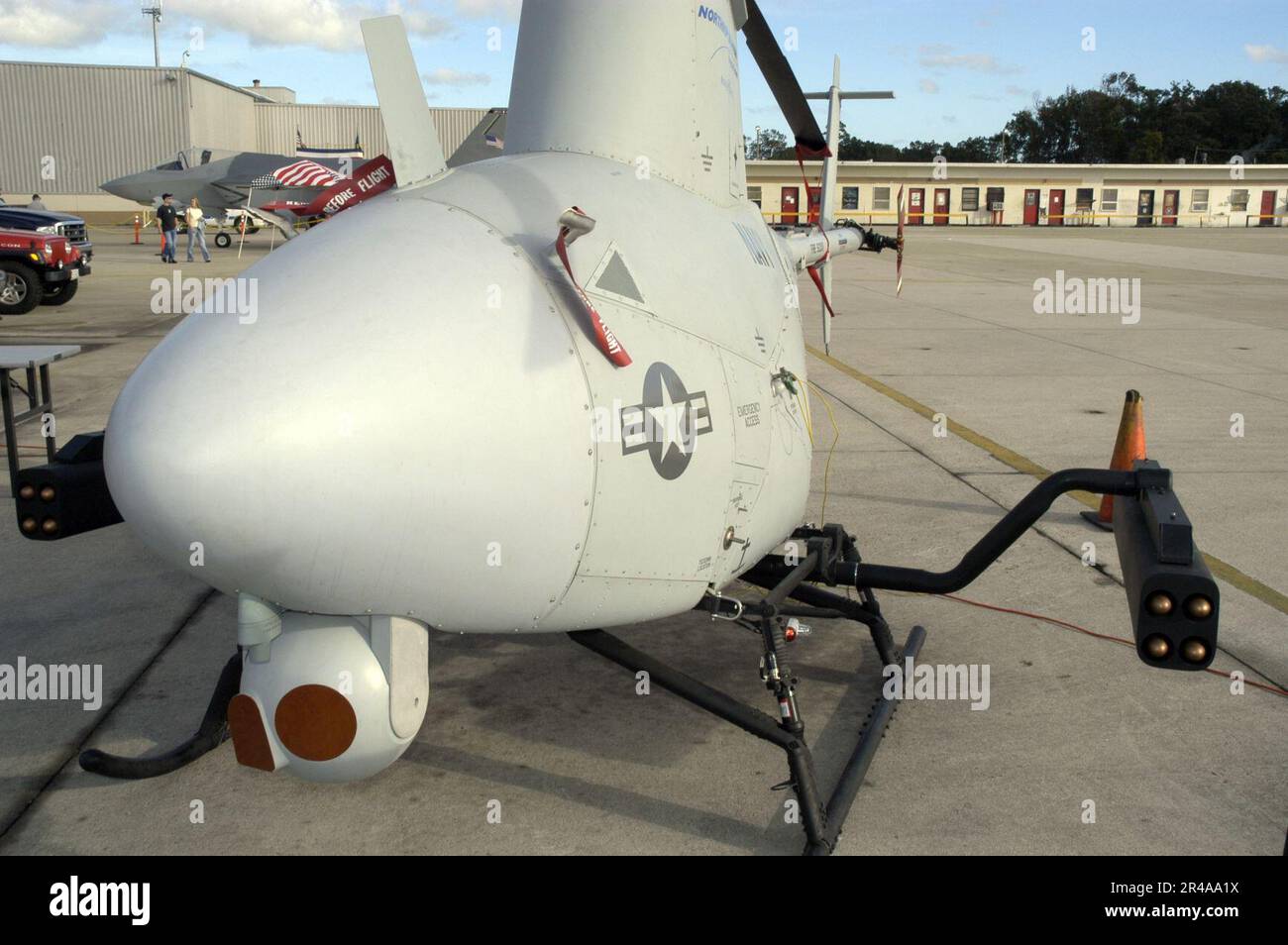 US Navy A Northrop Grumman RQ-8B Fire Scout Vertical Take-Off and Landing Tactical Unmanned ...