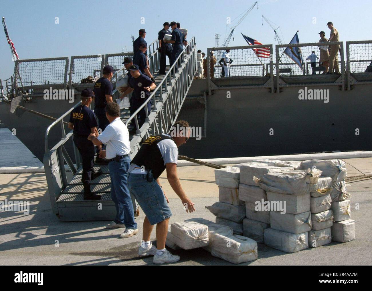 US Navy Sailors aboard the guided missile Frigate USS John L. Hall (FFG ...