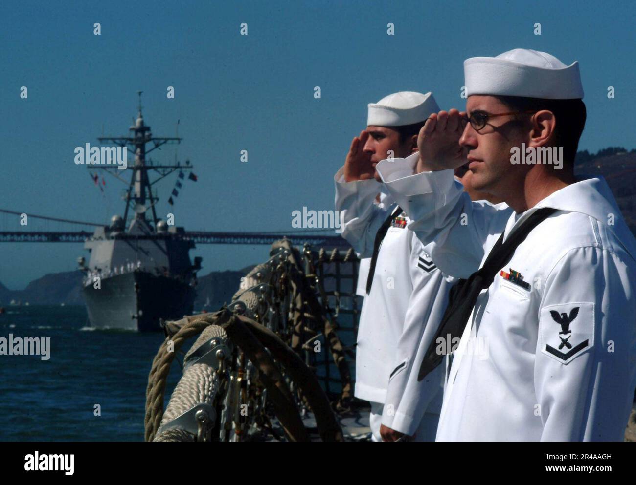US Navy Sailors aboard the guided missile destroyer USS John Paul Jones ...