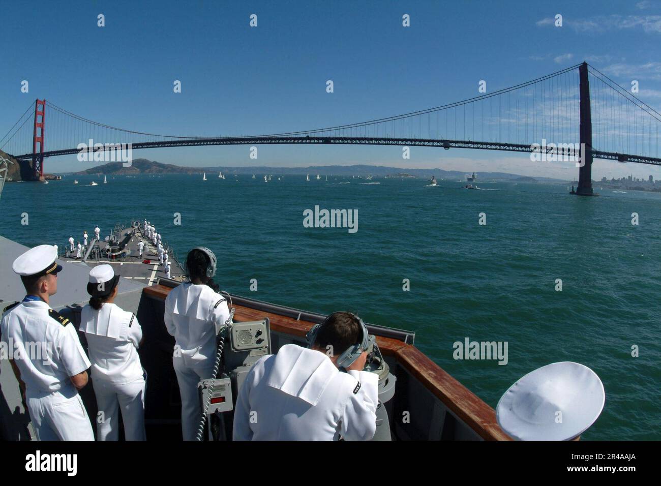 US Navy Sailors aboard the guided missile destroyer USS John Paul Jones ...