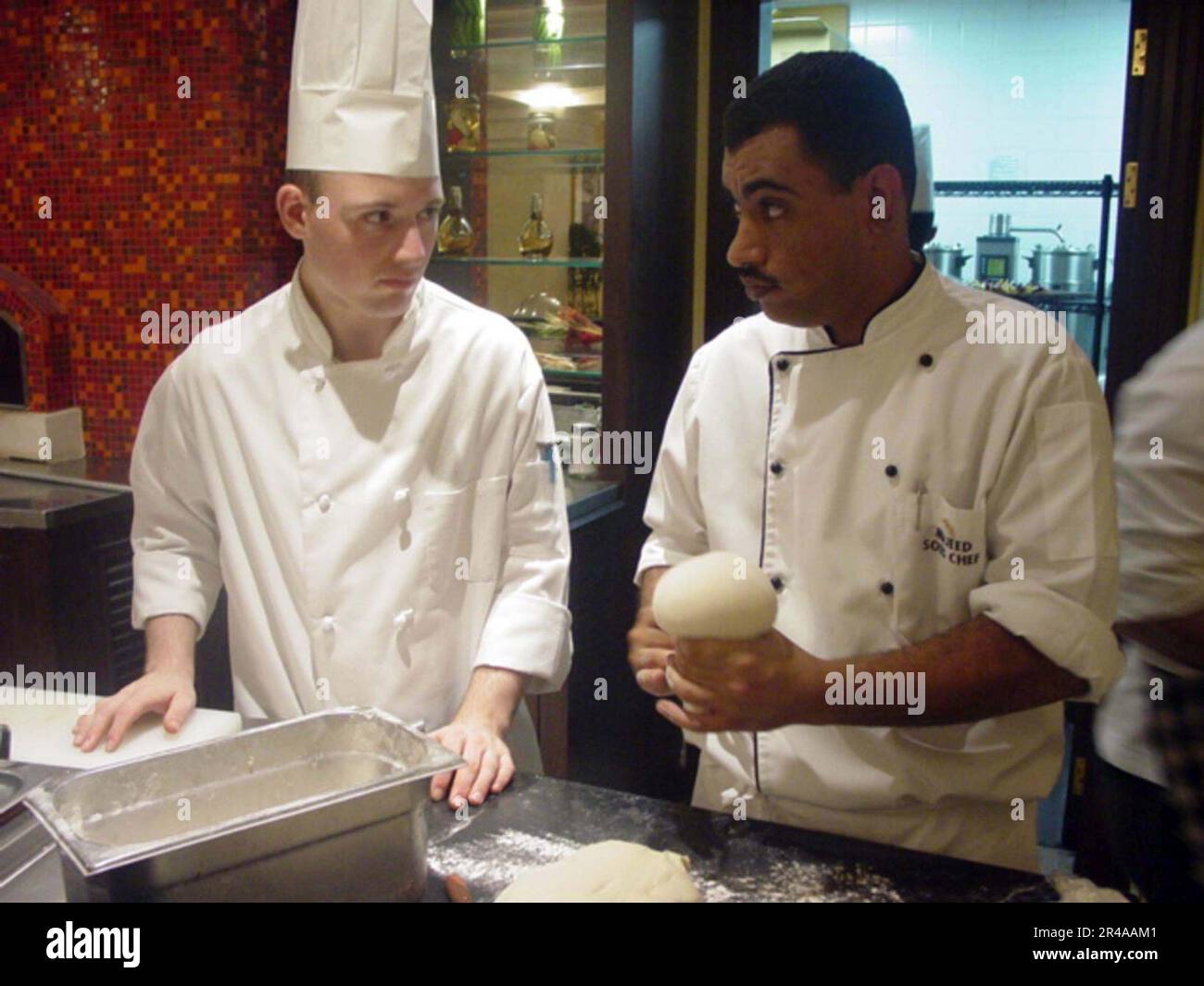 US Navy Radisson Chef instructs Culinary Stock Photo - Alamy