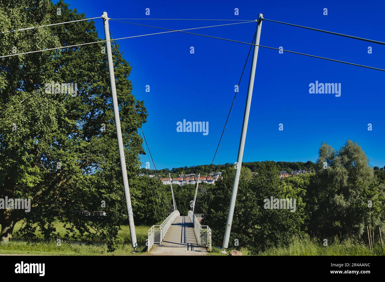 A bridge over Enz River in Enzauen park, Pforzheim, Germany Stock Photo ...
