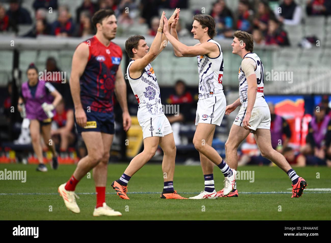 Melbourne, Australia. 27th May, 2023. Jye Amiss of the Dockers ...