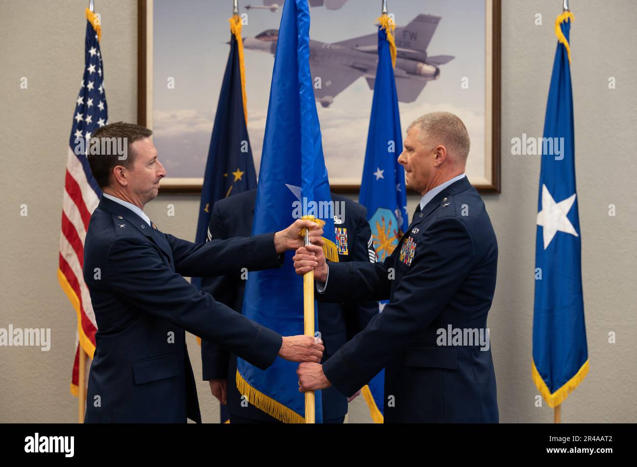 U.S. Air Force Brig. Gen. Michael Stohler, left, Assistant Adjutant ...