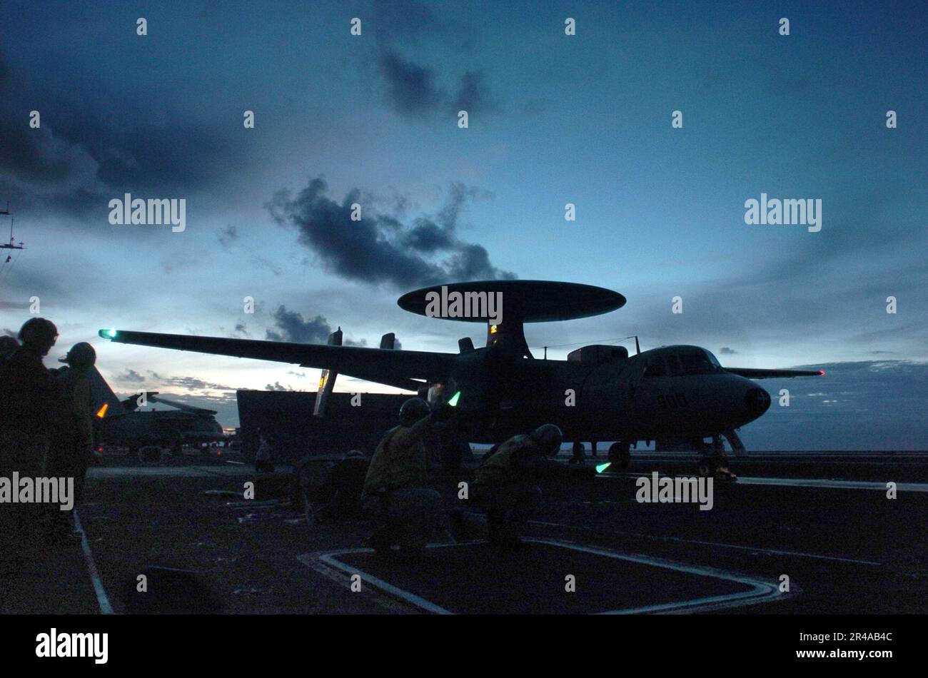 US Navy An E-2C Hawkeye, assigned to the Seahawks of Carrier Airborne ...