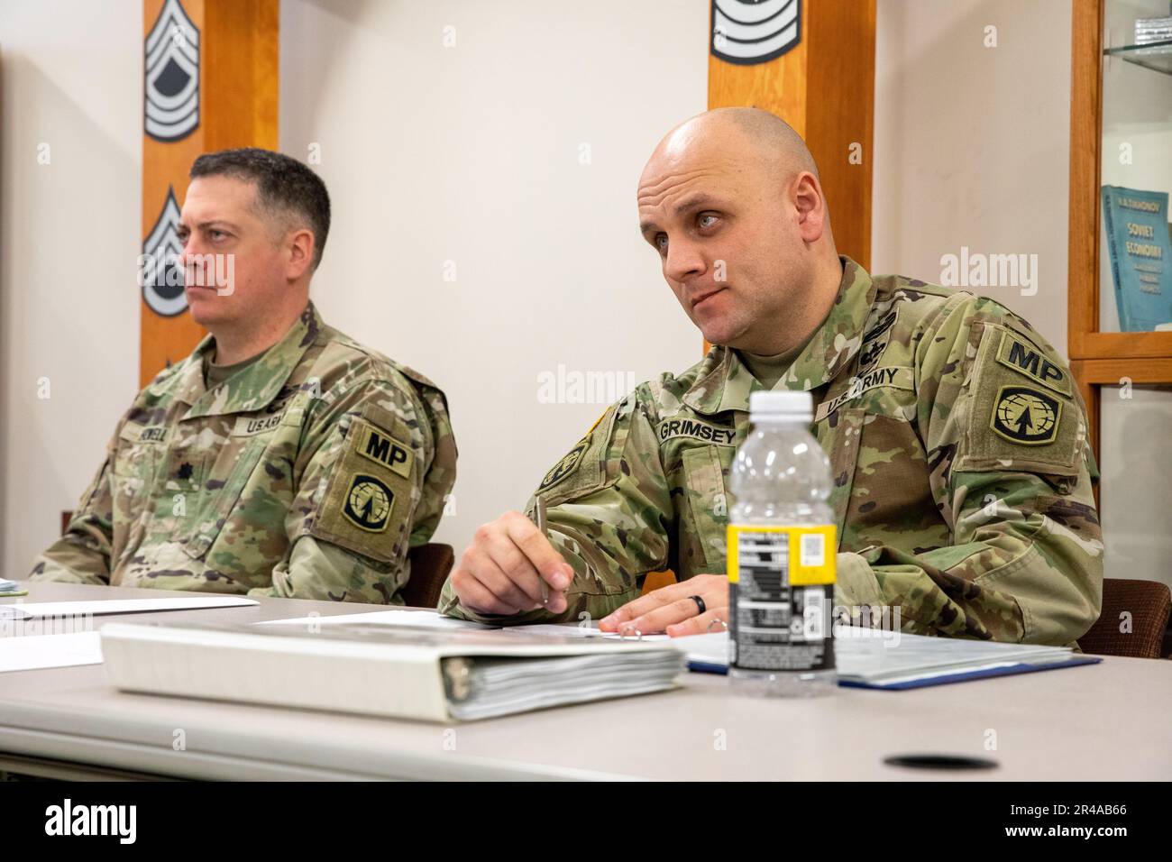 Lt. Col. Anthony Howell (left) and Command Sgt. Maj. Joseph Grimsey ...