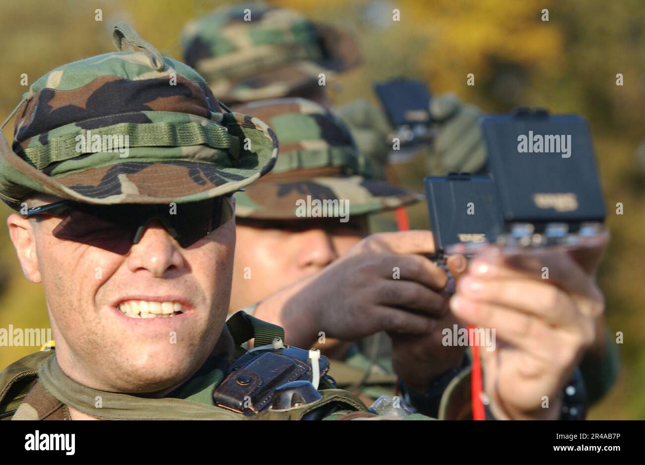 US Navy Photographer's Mate 1st and other Sailors learn proper compass ...