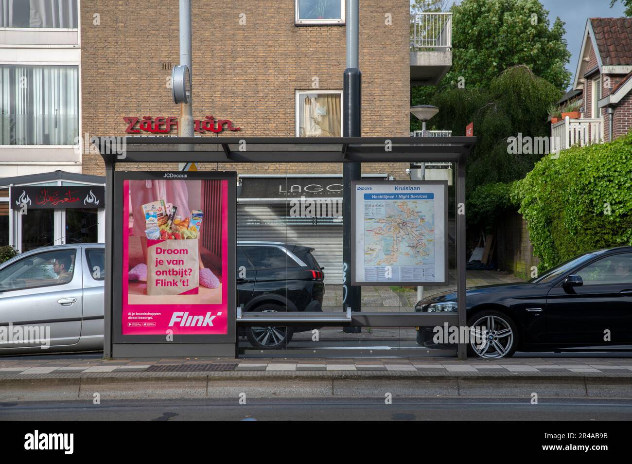 Tram Stop With Flink Advertising Billboard At Amsterdam The Netherlands ...