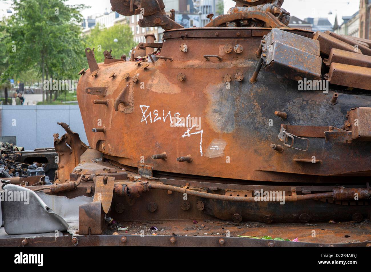 A Damaged Russian Tank At Amsterdam The Netherlands 26-5-2023 Stock ...