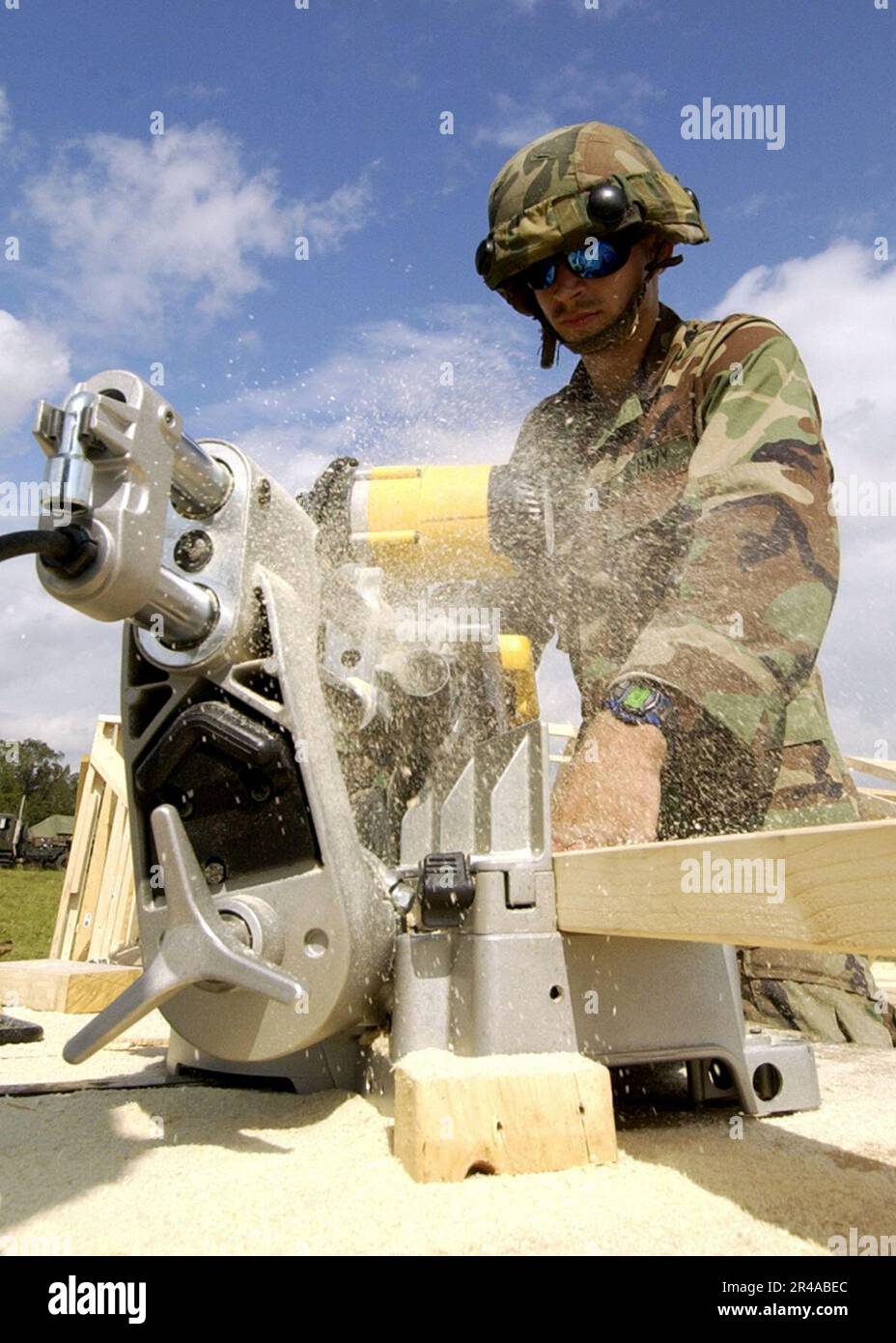 US Navy A Seabee assigned to Naval Mobile Construction Battalion One ...