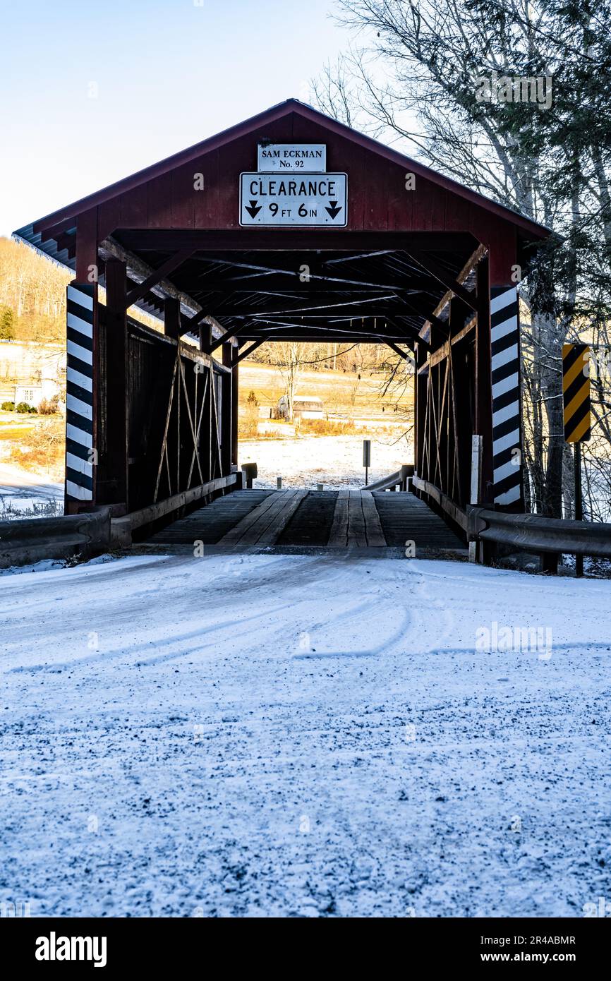 The Sam Eckman Covered Bridge in Columbia County, Pennsylvania Stock ...