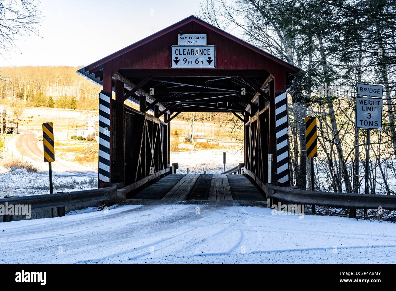 The Sam Eckman Covered Bridge in Columbia County, Pennsylvania Stock Photo - Alamy