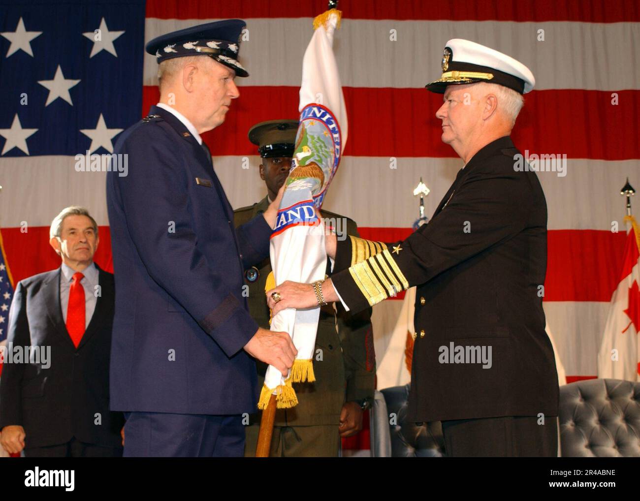 US Navy Adm. Timothy J. Keating, right, accepts command of United ...