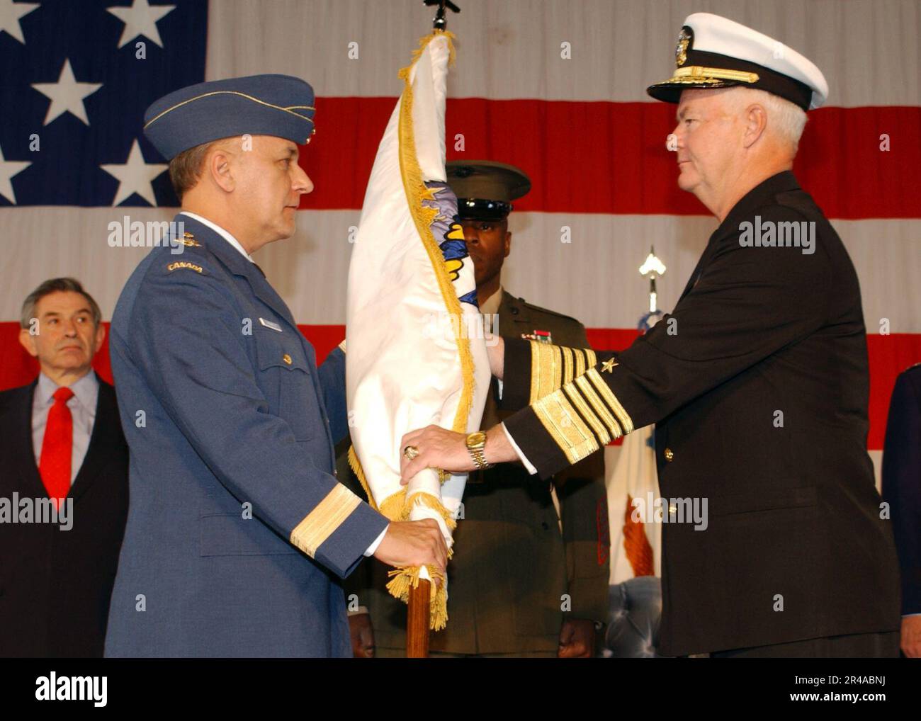 US Navy Adm. Timothy J. Keating, right, accepts command of North ...