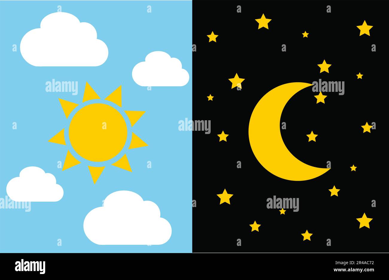 the moon and the sun night and day Stock Vector Image & Art - Alamy