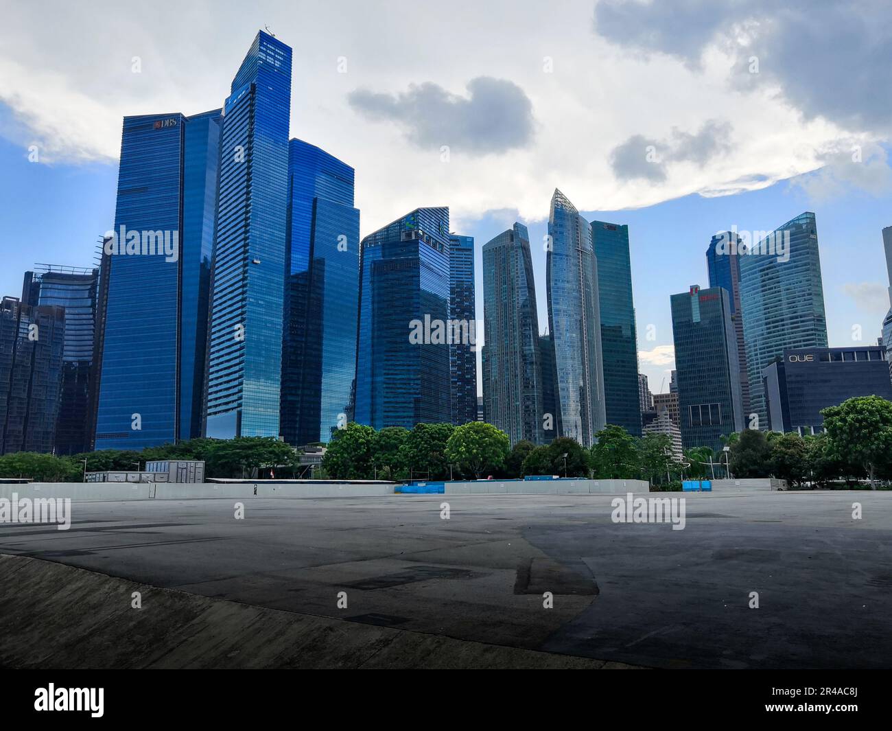 A view of a dense urban landscape featuring numerous high-rise ...
