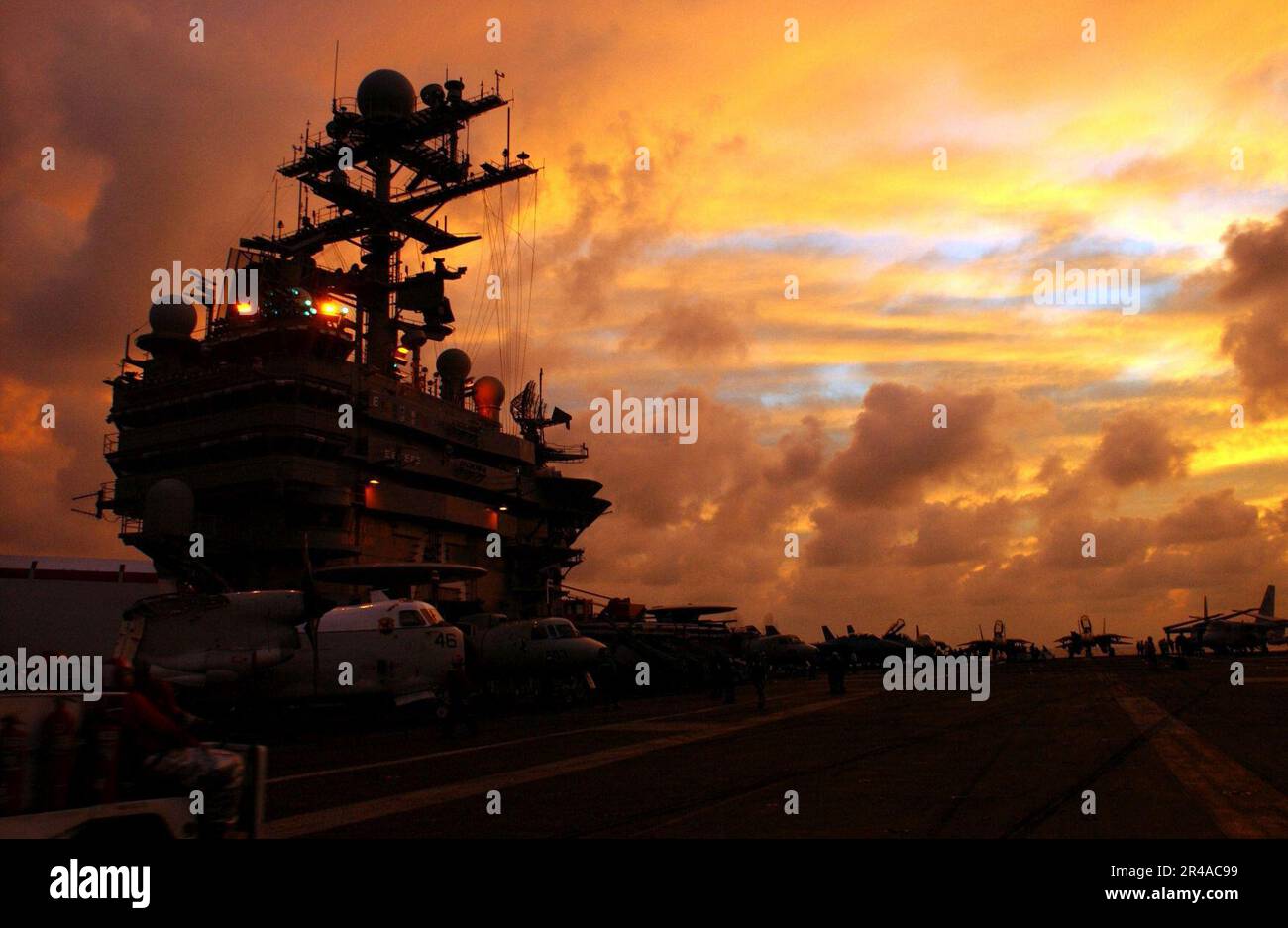 US Navy The superstructure aboard the Nimitz-class aircraft carrier USS ...