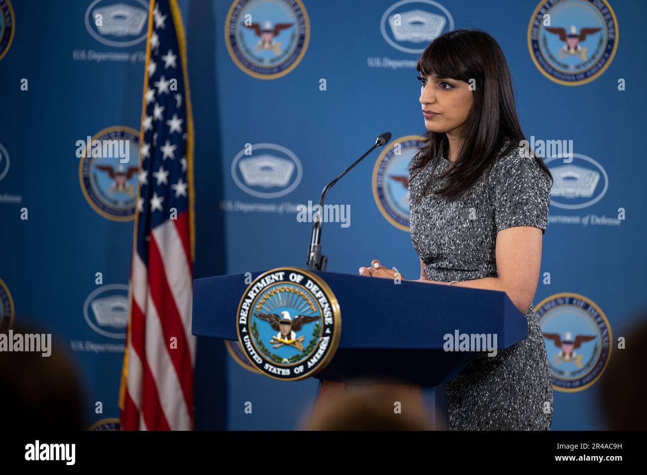 Deputy Pentagon Press Secretary Sabrina Singh conducts a press briefing ...