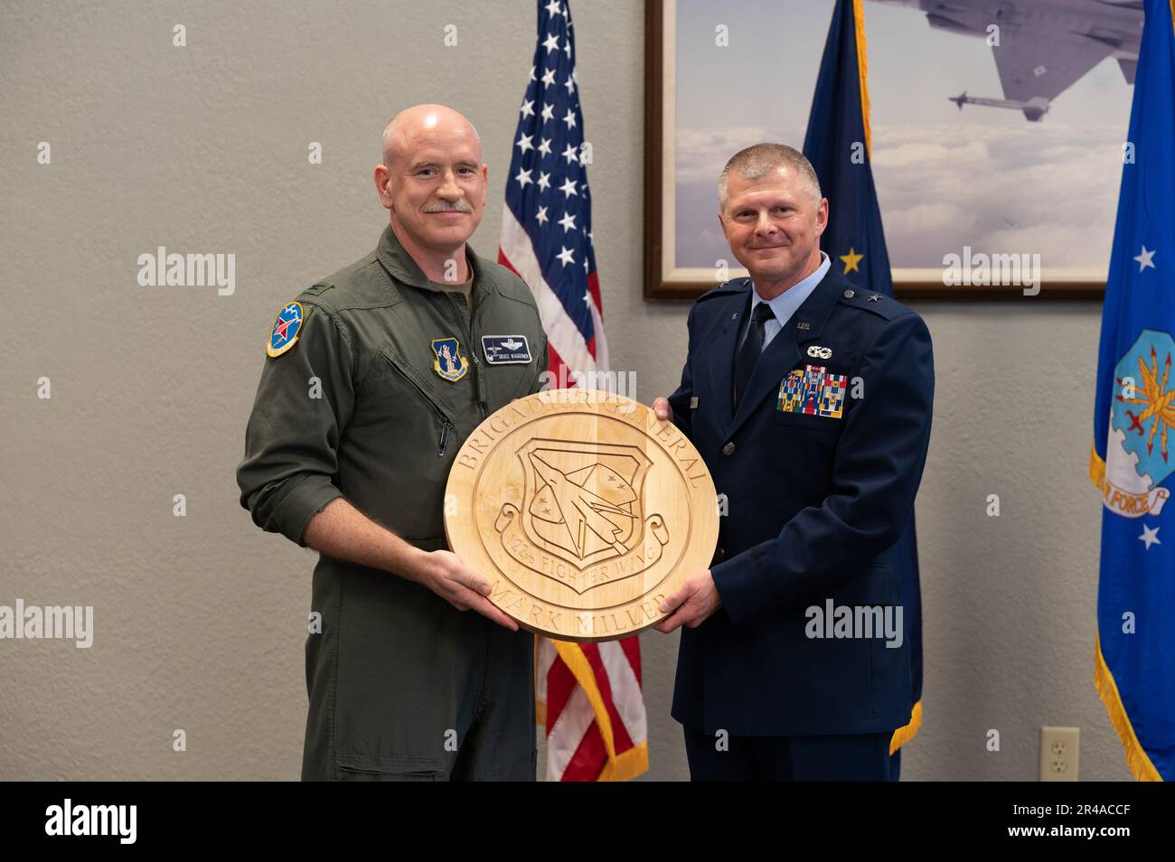 U.S. Air Force Col. Joshua Waggoner, left, Commander, 122nd Fighter ...
