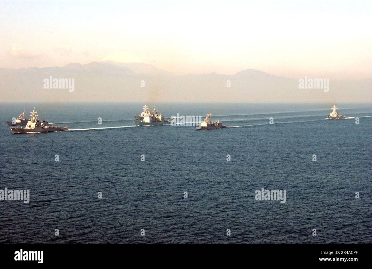 US Navy Ships of the Forward Deployed Naval Forces sail in formation ...