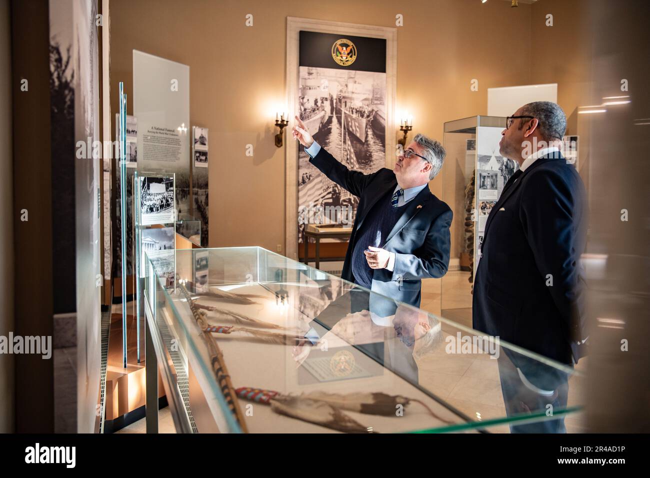Rod Gainer, curator, Arlington National Cemetery, gives a tour of the ...