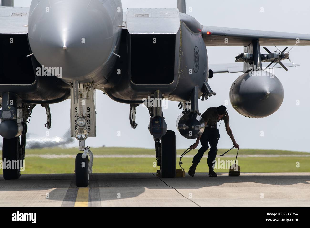 A U.S. Air Force maintainer from the 336th Aircraft Maintenance Unit ...