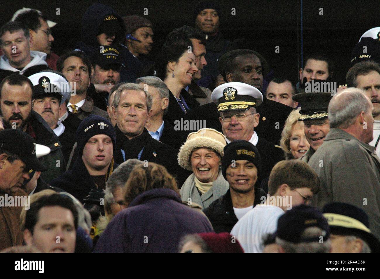 US Navy President Bush visits with Navy supporters during the 105th ...
