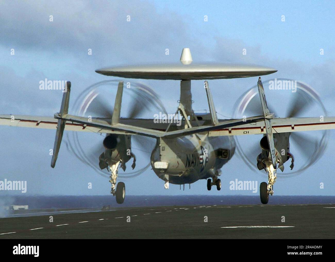 US Navy An E-2C Hawkeye launches from the flight deck aboard the Nimitz ...