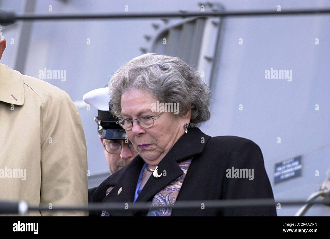 US Navy Mrs. Elaine Williams, sponsor of the guided missile destroyer ...