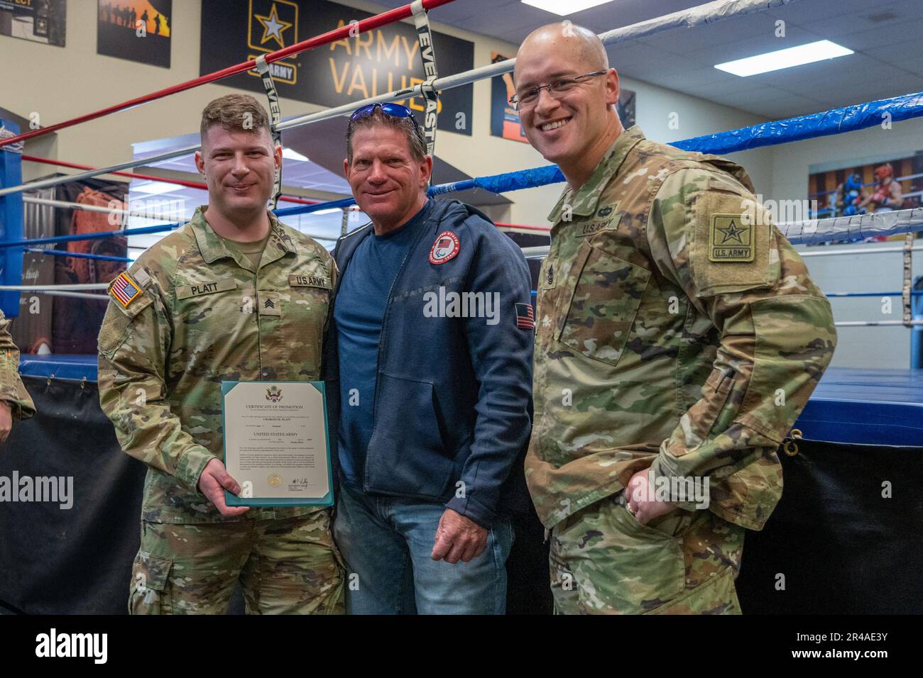 Sgt. Charles Platt is promoted to his current rank during a ceremony at ...