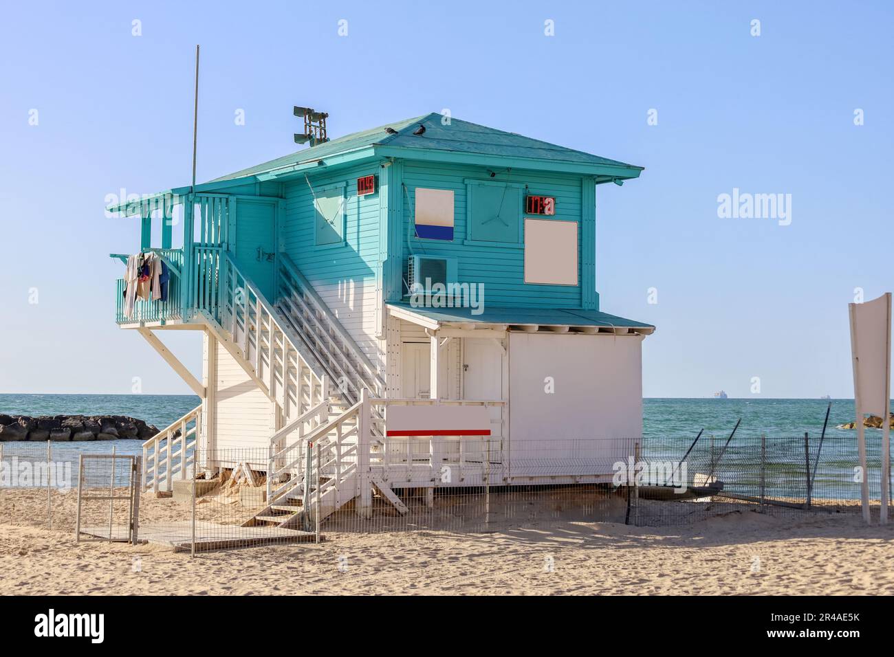 View of lifeguard house at sea resort Stock Photo - Alamy