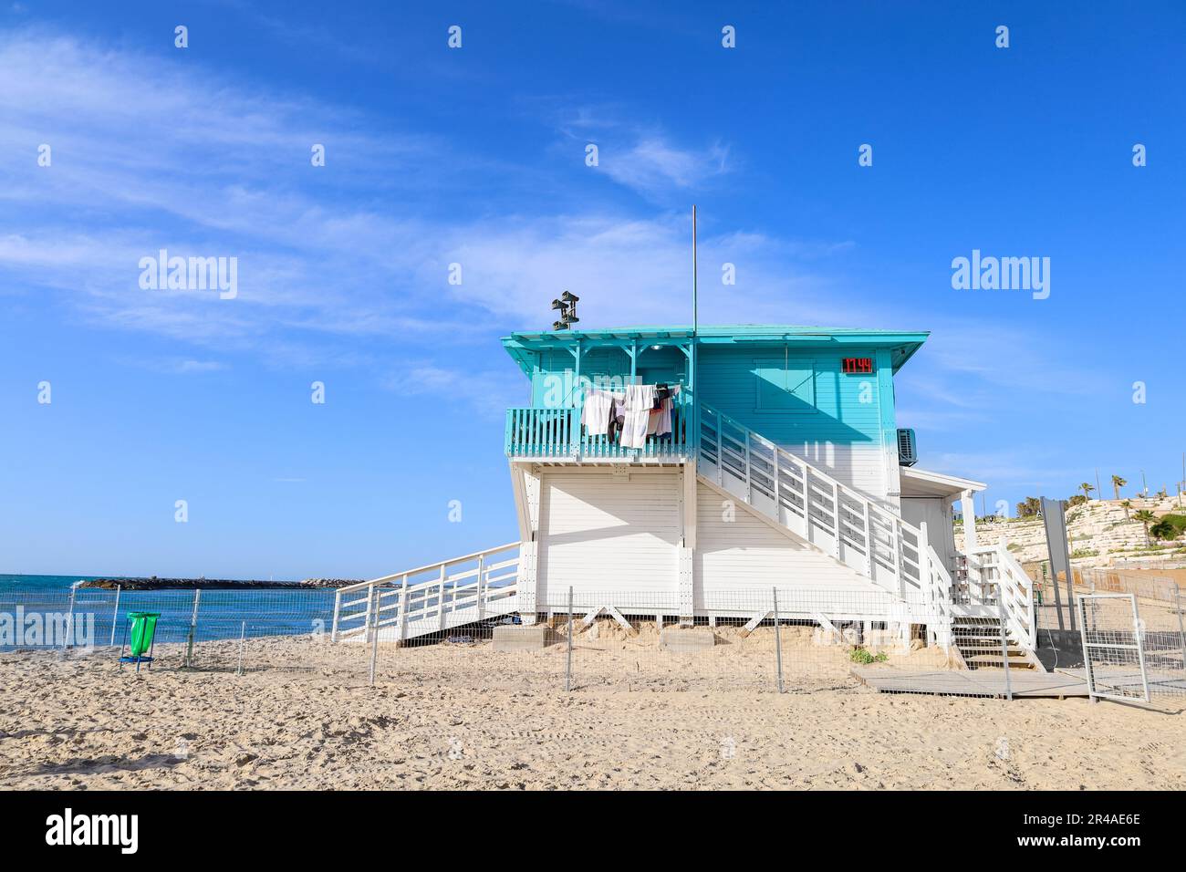 View of lifeguard house at sea resort Stock Photo - Alamy