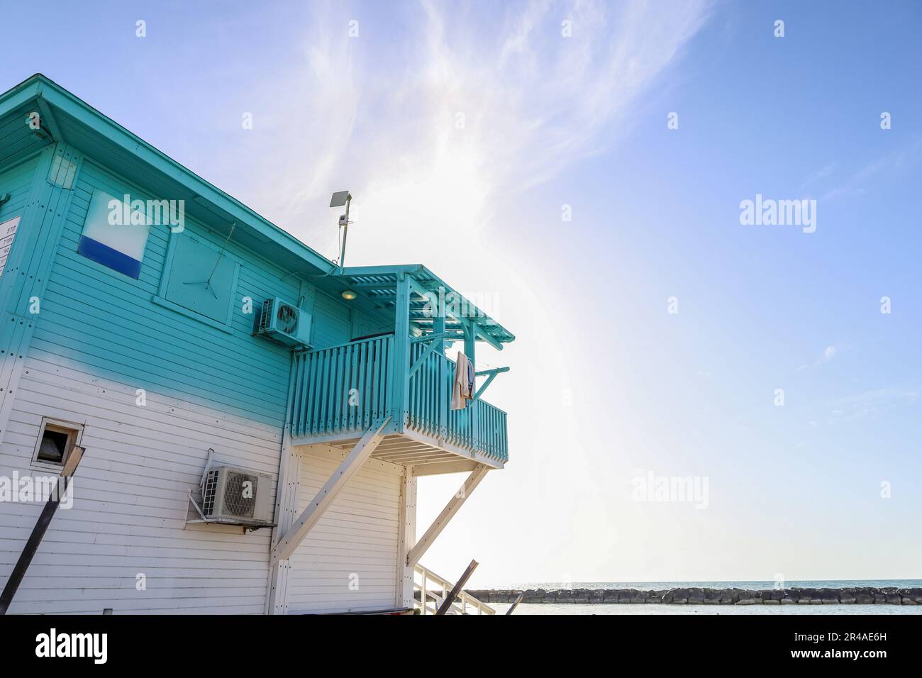 View of lifeguard house at sea resort Stock Photo - Alamy